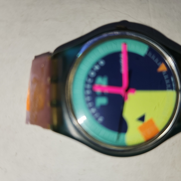 Swatch | Accessories | Swatch Multicolor Watch With Pink And Green ...